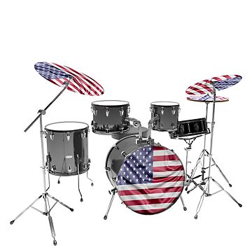 "American Flag - Music Drum Set" Poster for Sale by FikirSanat | Redbubble