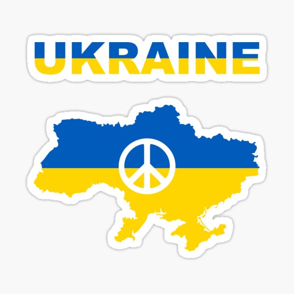 Peace For Ukraine Ukraine Map Flag Colors Peace Sign Sticker By
