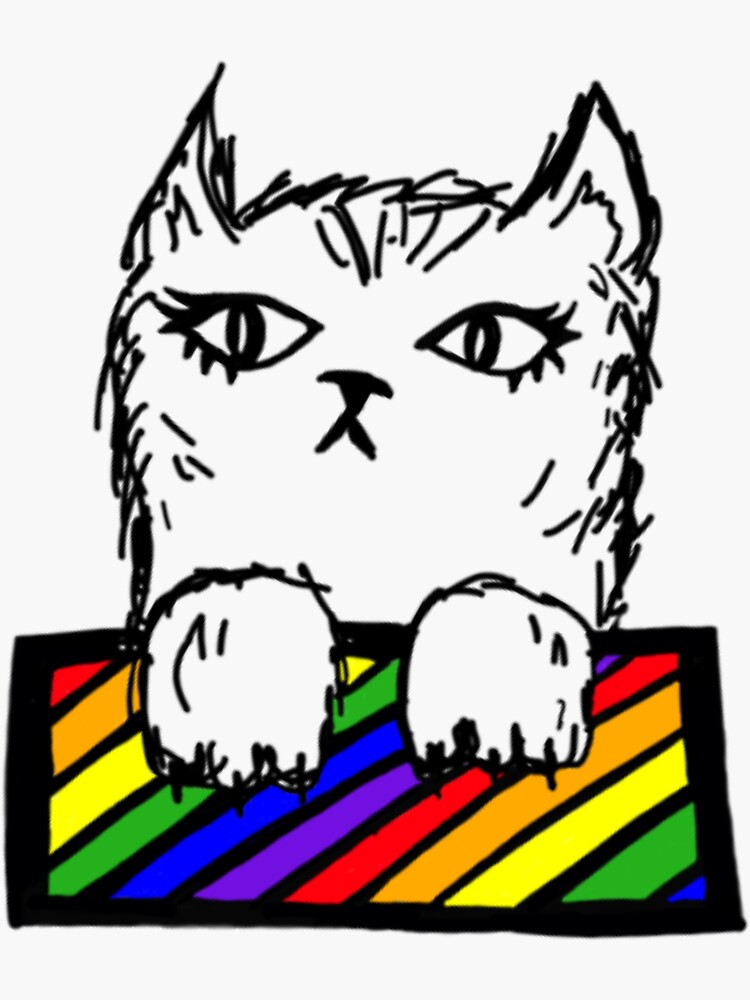 "Pride Kitty (Transparent Version)" Sticker for Sale by ShenosArt ...