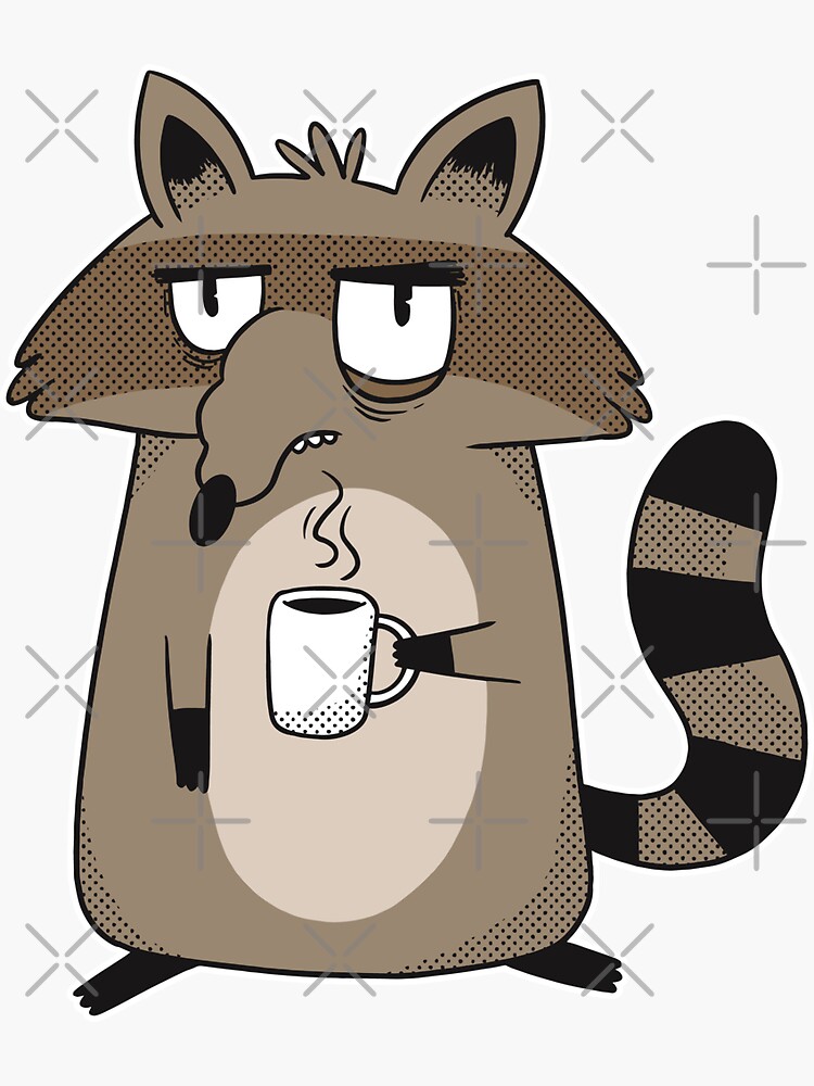 "Grumpy raccoon" Sticker by IdeasWithWords | Redbubble