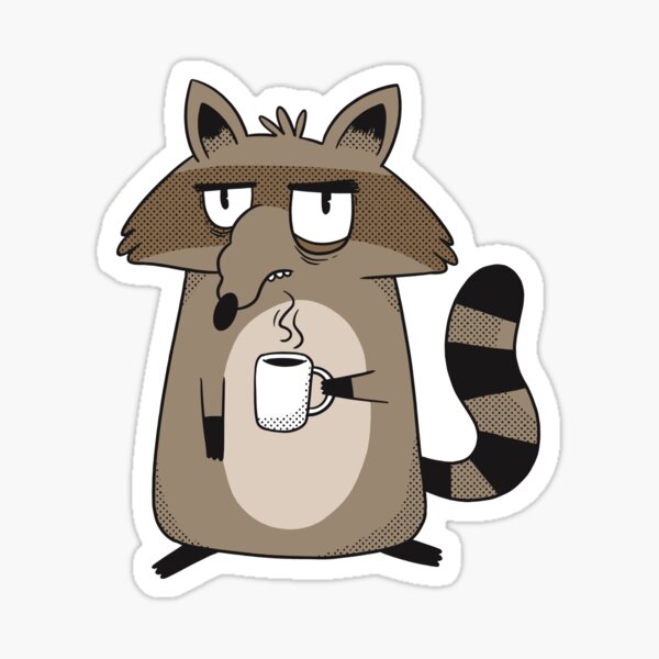 "Grumpy raccoon" Sticker by IdeasWithWords | Redbubble