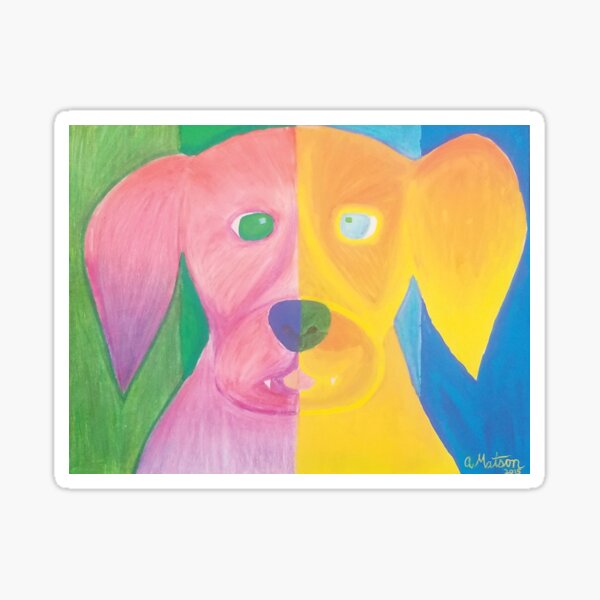 "Happy & Sad Dog" Sticker by Annas-art98 | Redbubble