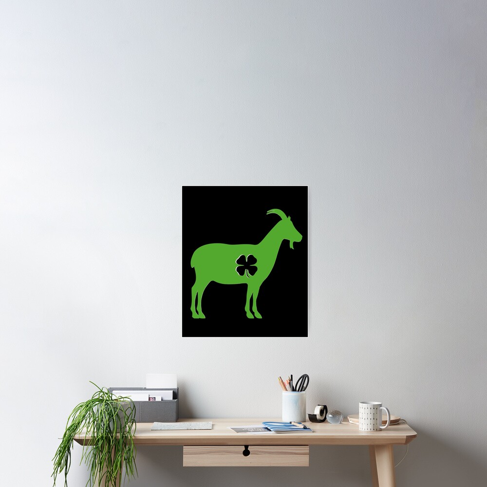 "Vintage St Patricks Day Funny Goat Irish Goat Lucky Shamrock" Poster ...