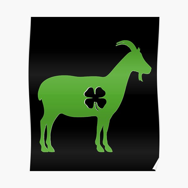 "Vintage St Patricks Day Funny Goat Irish Goat Lucky Shamrock" Poster ...