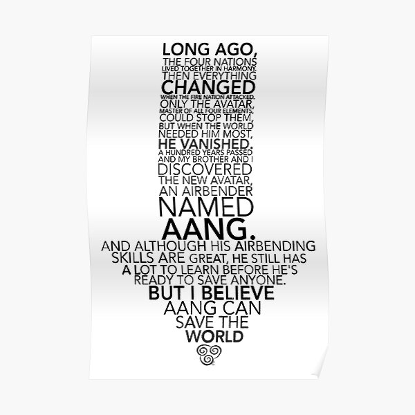 "Avatar Monologue " Poster for Sale by NoahMorais98 | Redbubble