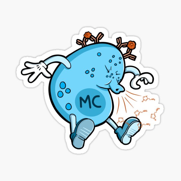 "Mast Cell Sneezing Histamine" Sticker by TrailMixArt | Redbubble