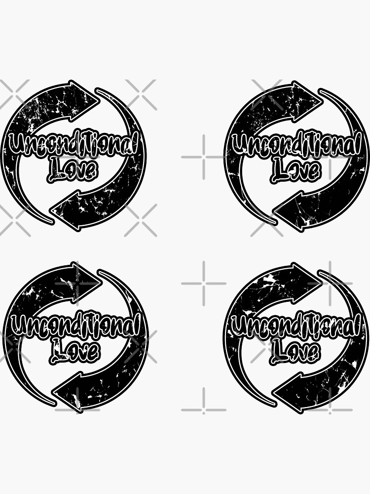 "Black and White Unconditional Love" Sticker by randomaccts | Redbubble