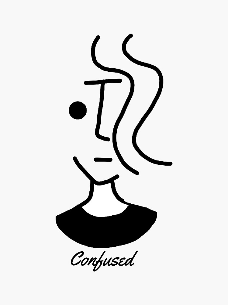 "Confused Frown Face Cool Graphic girl and boy" Sticker by BS5677 ...