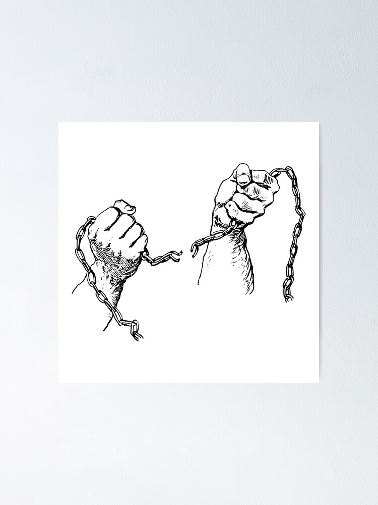 "aesthetic hand touch break the chain " Poster for Sale by yeytrendy ...