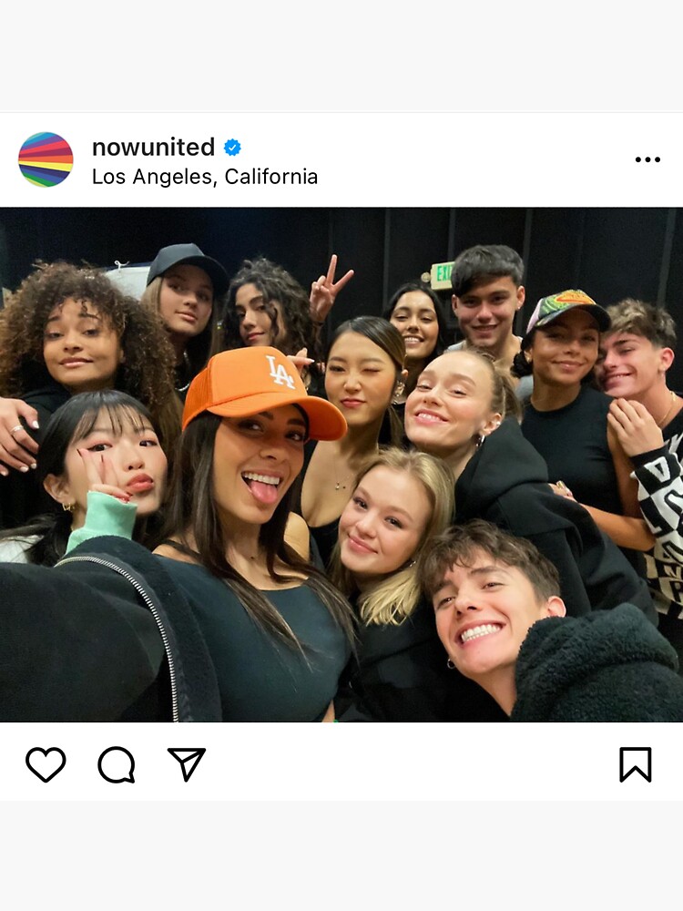 "NOW UNITED Instagram post " Sticker by Badbitchsociety | Redbubble
