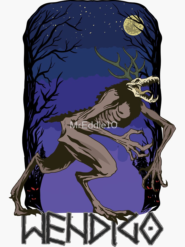 "Native American Wendigo Skin Walker Cryptid Art" Sticker for Sale by ...