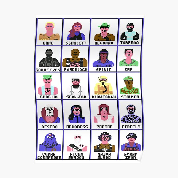 "c64 G.I. Joe characters " Poster by ximochioust | Redbubble