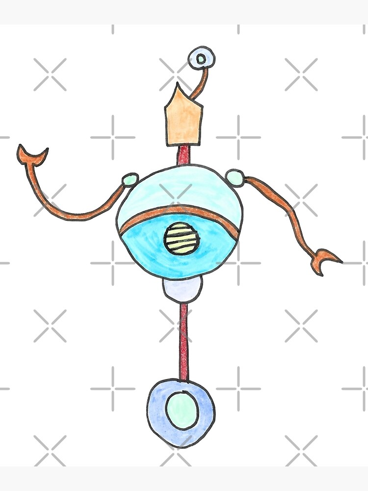 "ROBOT CUTIE PIE WITH ONE EYE Cartoon Character JaCorin " Poster by ...