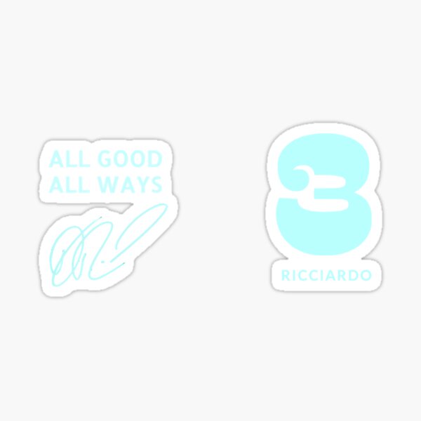"RICCIARDO 3 - ALL GOOD / ALL WAYS" Sticker by heather208 | Redbubble
