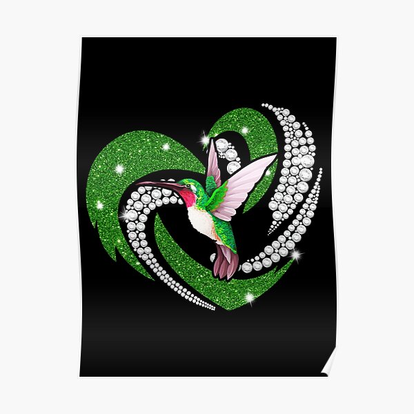 Póster «Colibrí en forma de corazón de diamante» de FolooBobby | Redbubble