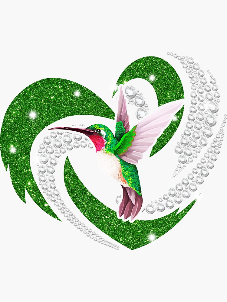 Pegatina «Colibrí en forma de corazón de diamante» de FolooBobby ...