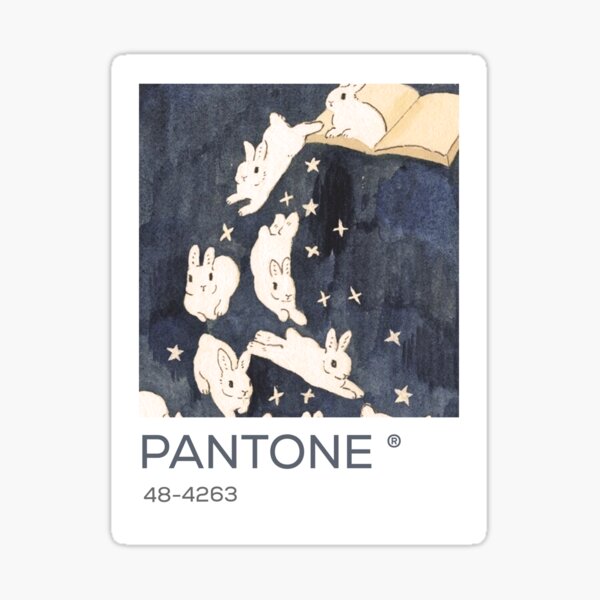 "Pantone aesthetic cute kawaii white rabbits stars and a book" Sticker ...