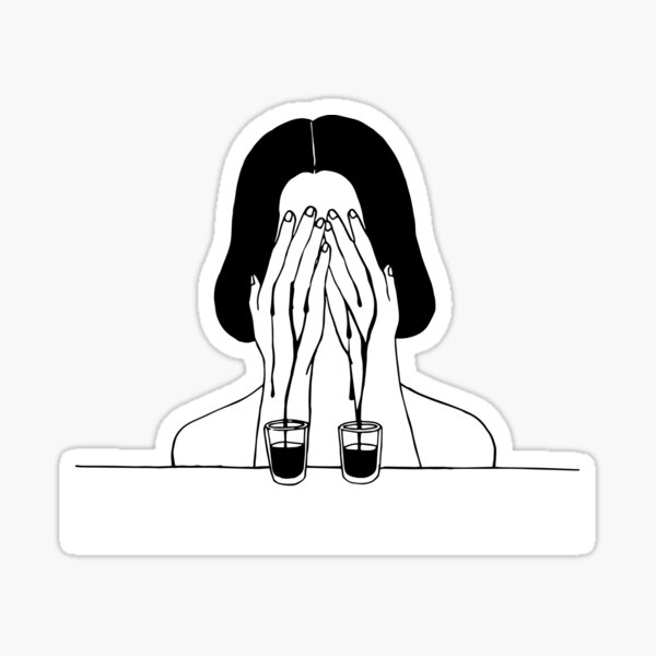 "Sad Girl Crying" Sticker by CoupleLove | Redbubble
