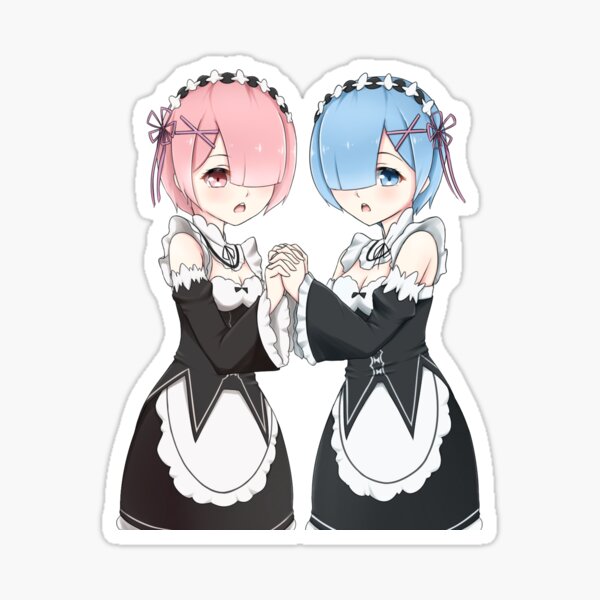 "Rem & Ram" Sticker for Sale by Kuross | Redbubble