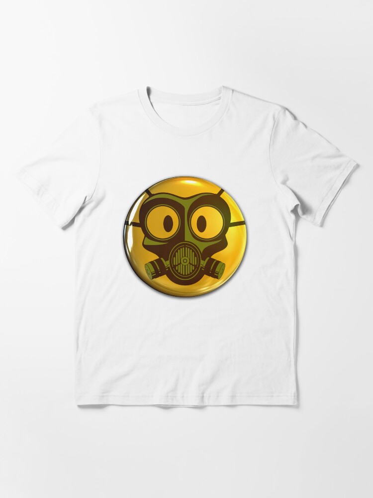 "Gas Mask Smiley Face Button - Covid Face Mask" T-shirt for Sale by ...