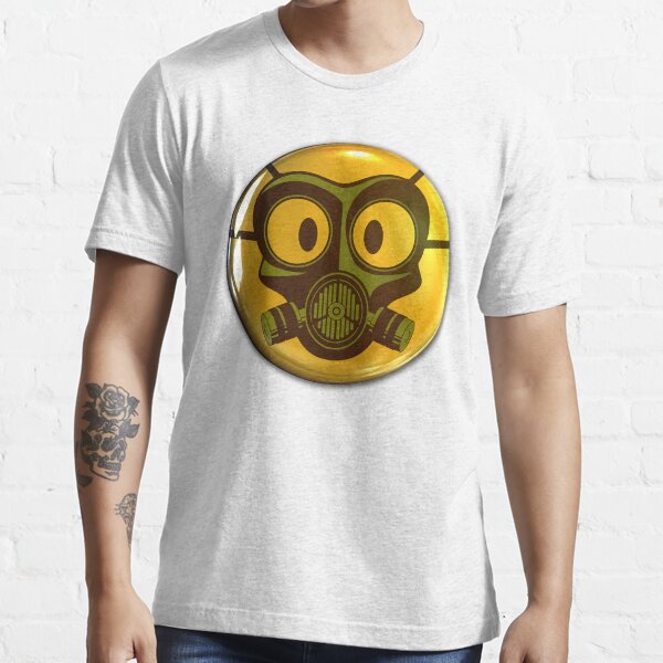 "Gas Mask Smiley Face Button - Covid Face Mask" T-shirt for Sale by ...