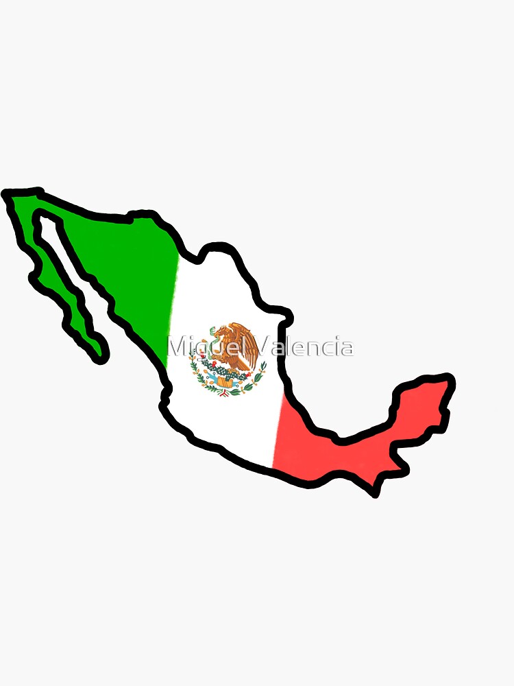 "Mexico Map Outline" Sticker by Mvalen38 | Redbubble