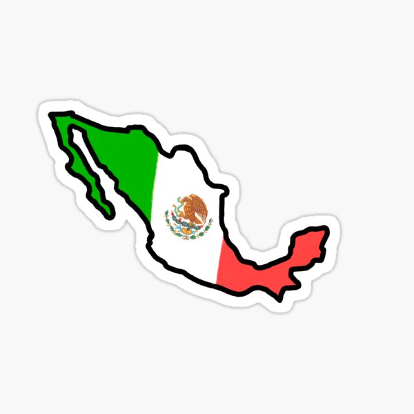 "Mexico Map Outline" Sticker by Mvalen38 | Redbubble