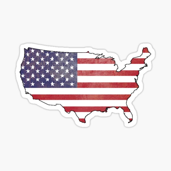 "Classic US flag map" Sticker by EpicMaps | Redbubble
