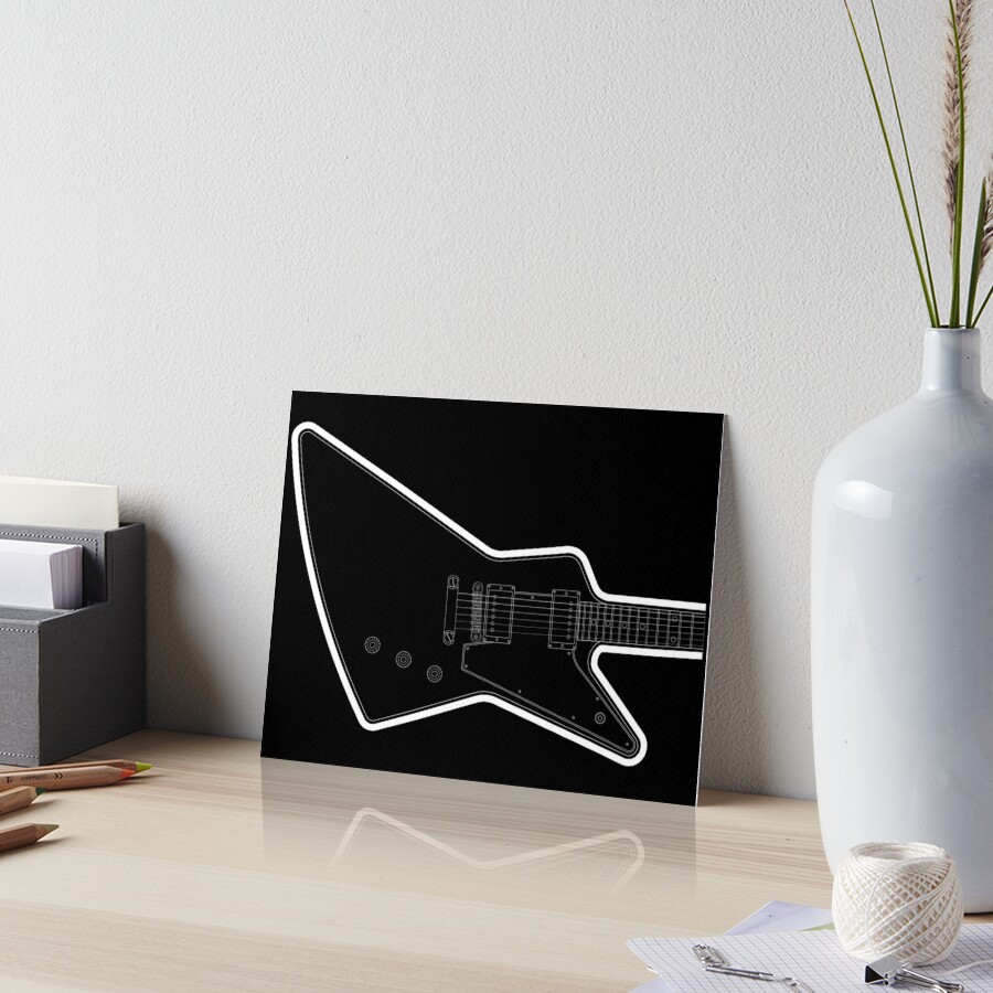 "Gibson Explorer electric guitar line drawing" Art Board Print by ...