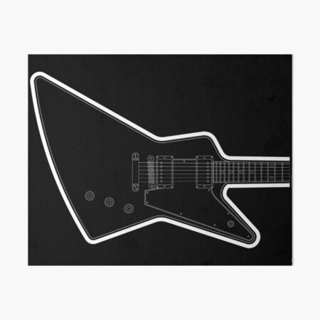 "Gibson Explorer electric guitar line drawing" Art Board Print by ...