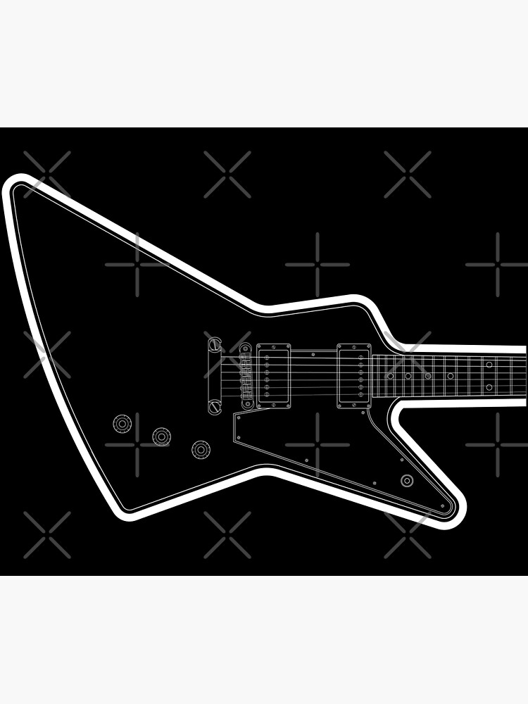 "Gibson Explorer electric guitar line drawing" Poster for Sale by ...