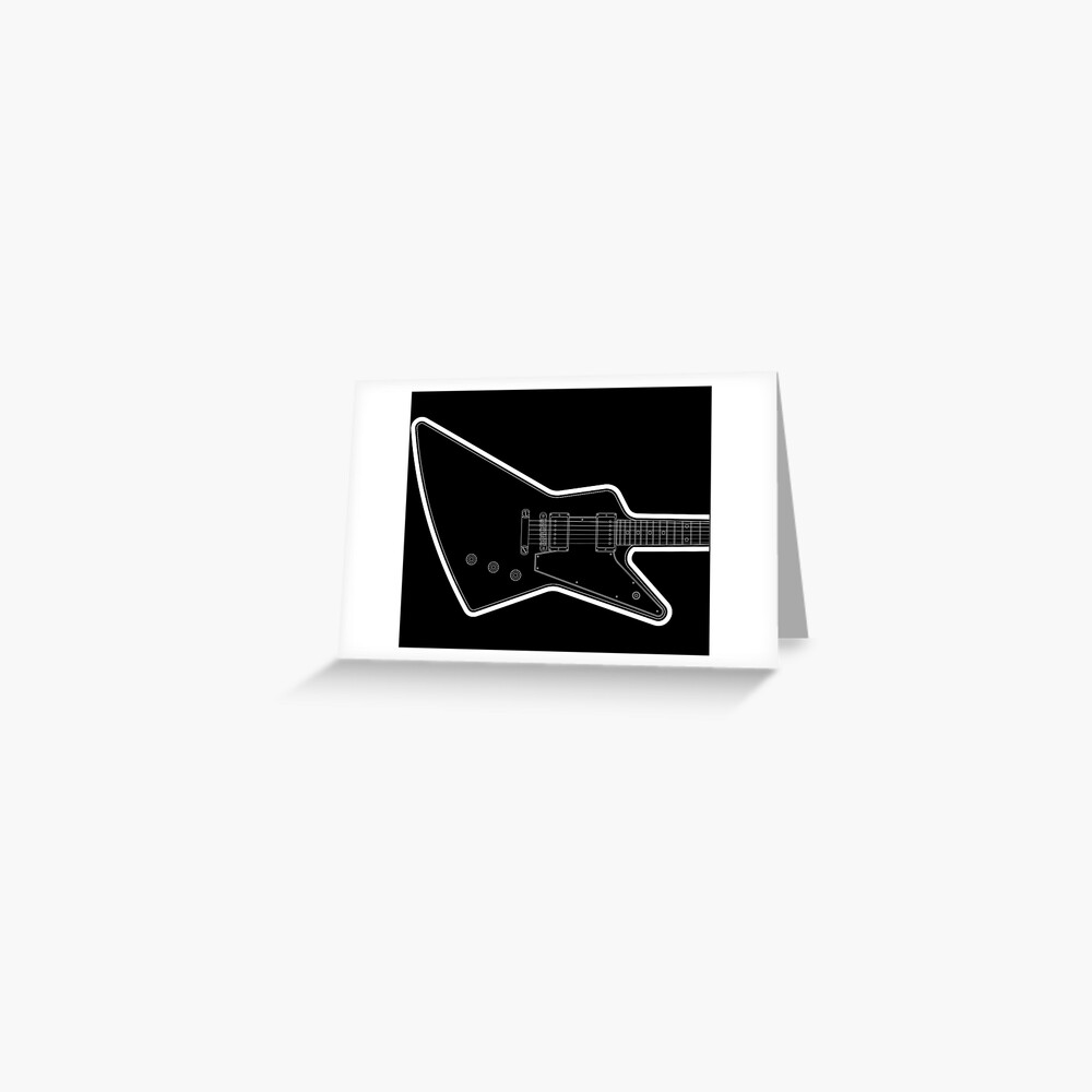 "Gibson Explorer electric guitar line drawing" Greeting Card by ...
