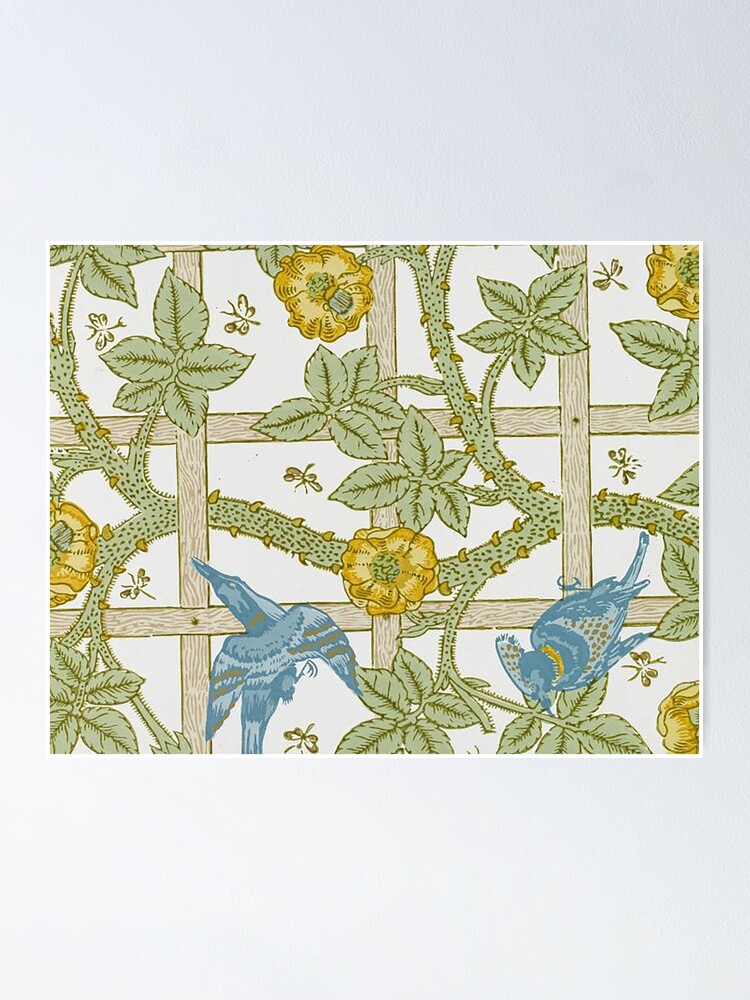 " William Morris Green And Yellow Trellis Pattern-Vintage Floral ...