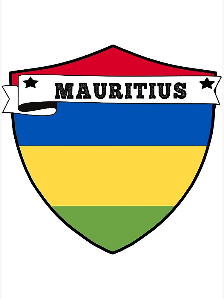 Lámina fotográfica «ESCUDO DEL PAÍS DE MAURICIO, BANDERA DE MAURICIO ...
