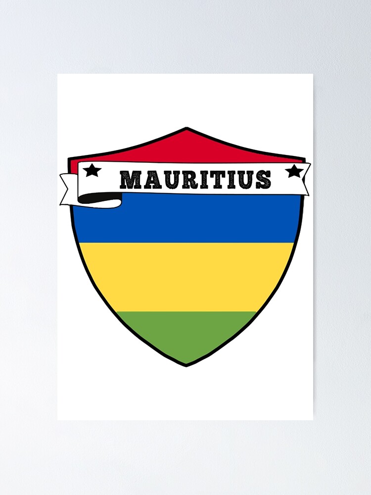 Póster «ESCUDO DEL PAÍS DE MAURICIO, BANDERA DE MAURICIO MINIMALISTA ...