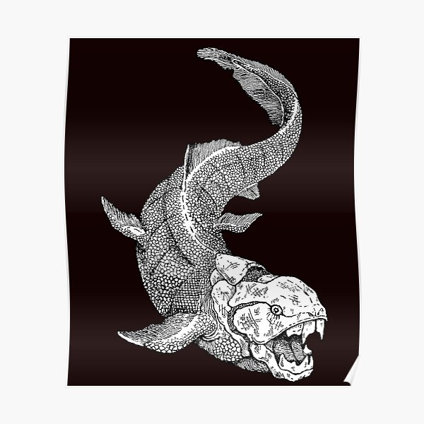 "Dunkleosteus" Poster for Sale by samchandra | Redbubble