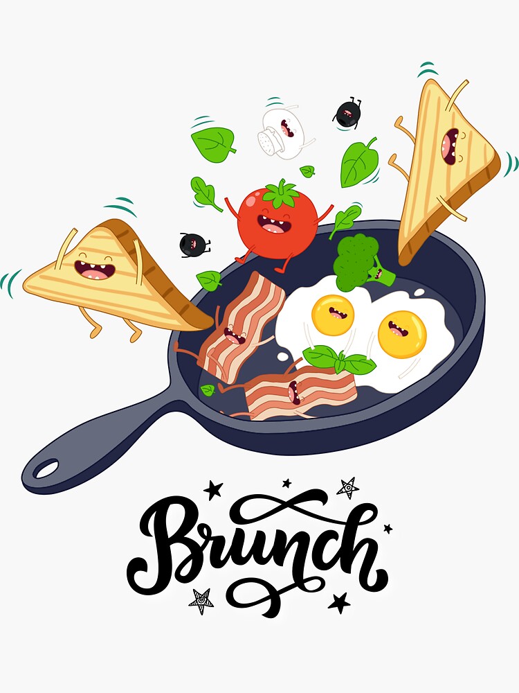 "happy brunch" Sticker by daddy-Lee | Redbubble