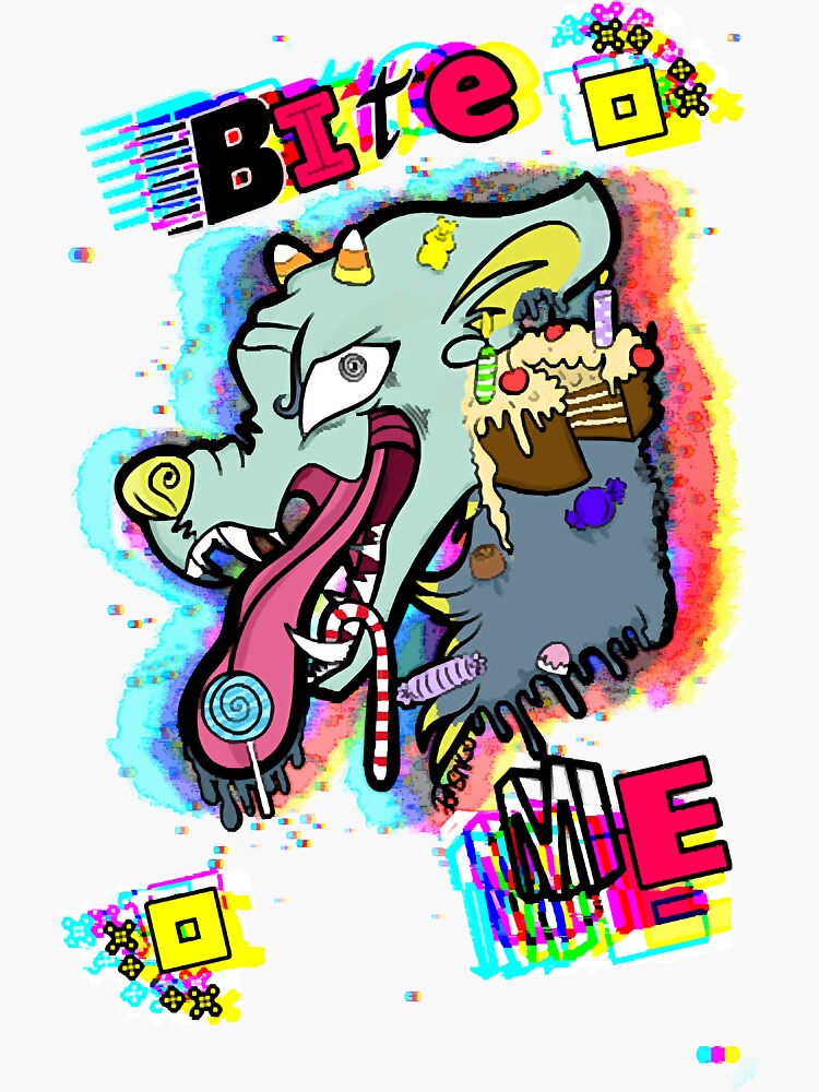 "BiTe Me Candy - Words " Sticker by camryn46776 | Redbubble