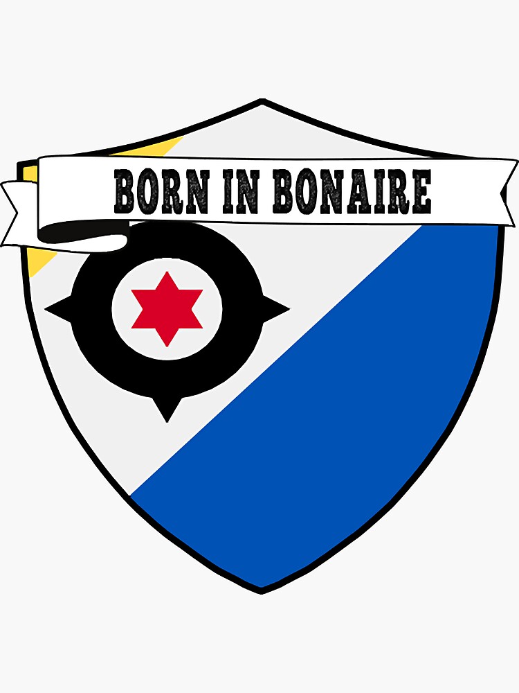 "BONAIRE COUNTRY SHIELD, MINIMALIST BONAIRE FLAG, I LOVE BONAIRE ...