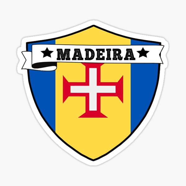 "MADEIRA COUNTRY SHIELD, MINIMALIST MADEIRA FLAG, I LOVE MADEIRA ,BLACK ...