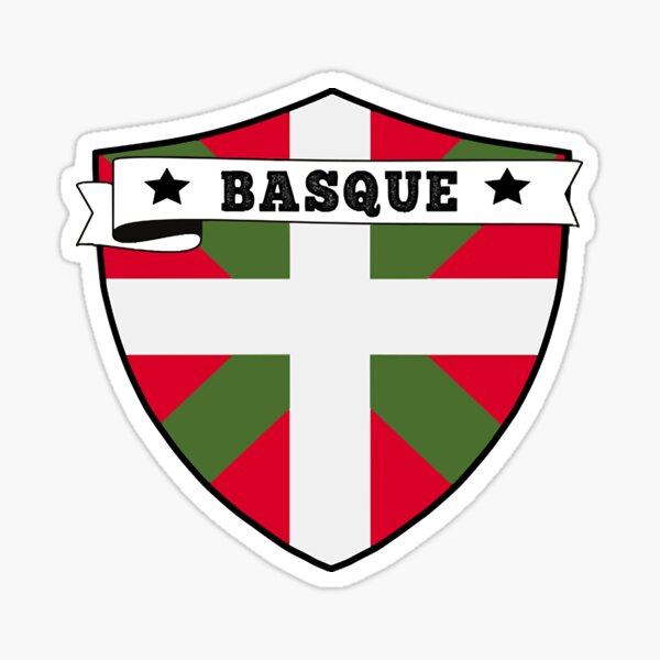 "BASQUE COUNTRY SHIELD, MINIMALIST BASQUE FLAG, I LOVE BASQUE , BLACK ...