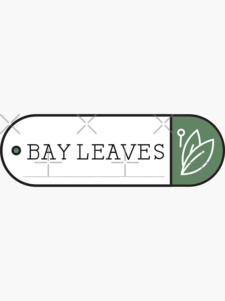 "Bay leaves label for container" Sticker for Sale by mixtape80 | Redbubble