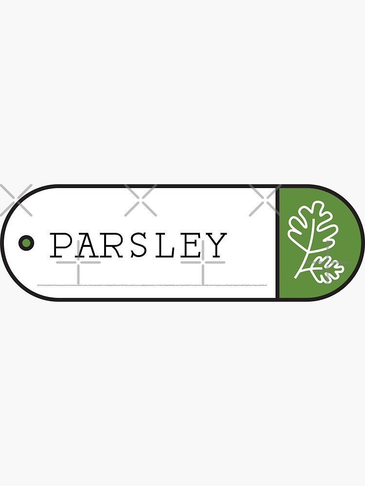 "Parsley label for container" Sticker by mixtape80 | Redbubble