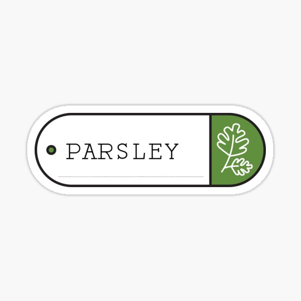"Parsley label for container" Sticker by mixtape80 | Redbubble