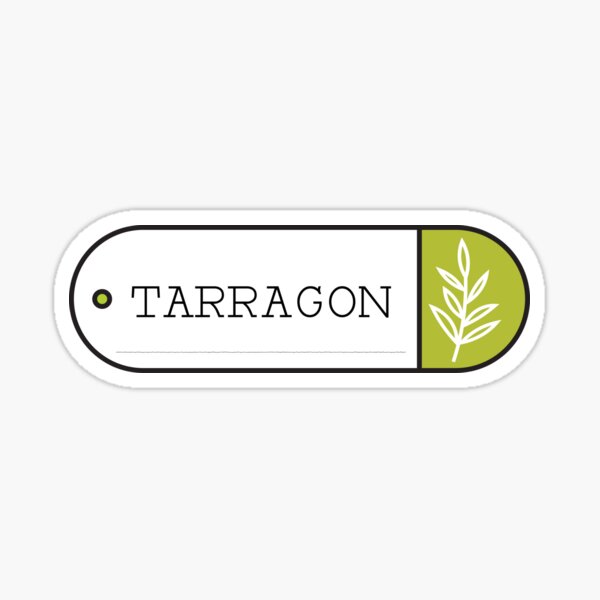 "Tarragon label for container" Sticker by mixtape80 | Redbubble