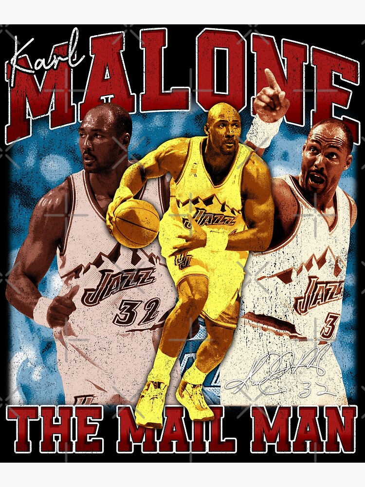 Póster «Vintage KARL MALONE The Mail Man Baloncesto Leyenda Firma Retro ...
