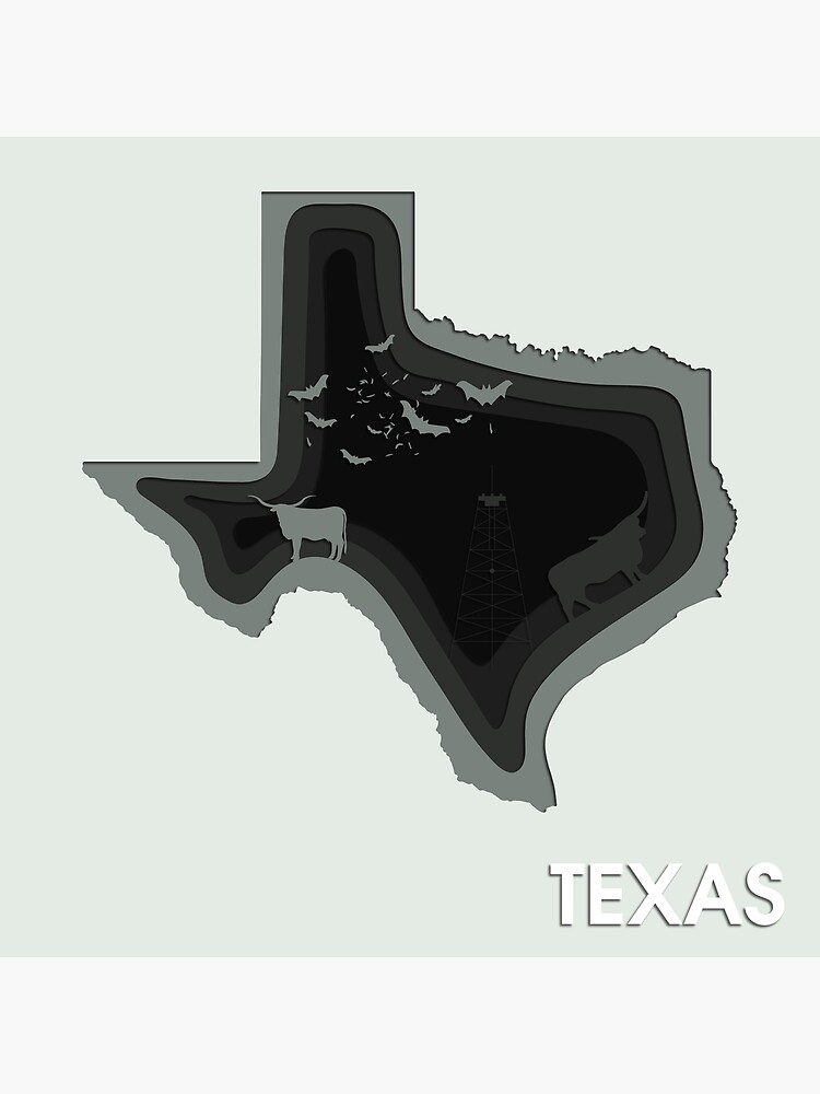 "Papercut Texas" Poster for Sale by CivilianDesign | Redbubble