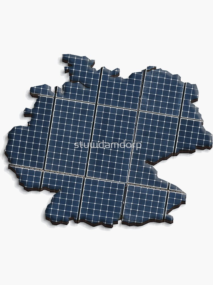 "Map of Germany with a solar panel overlay." Sticker by stuwdamdorp ...