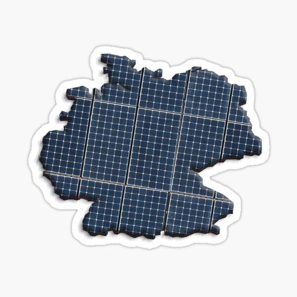 "Map of Germany with a solar panel overlay." Sticker by stuwdamdorp ...
