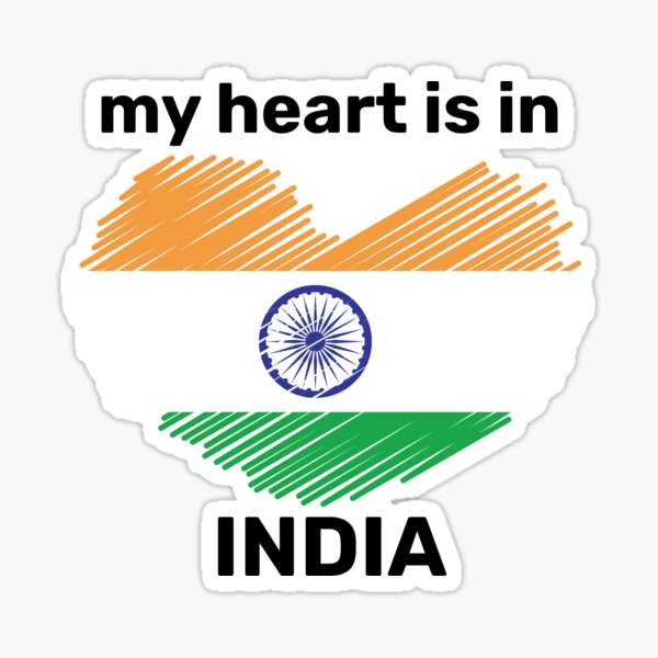 "LDR, Long Distance Love, My Heart is in India" Sticker by IzanaApparel ...